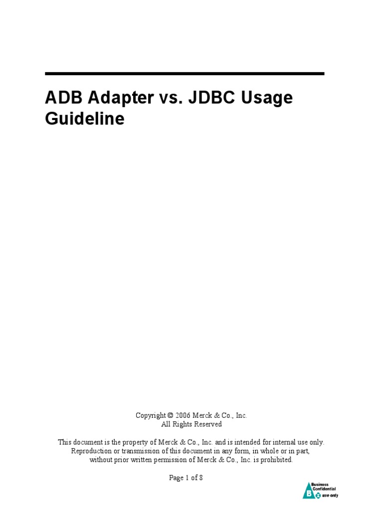 ADB Adapter Vs JDBC Palette Guidelines | PDF | Sql | Databases