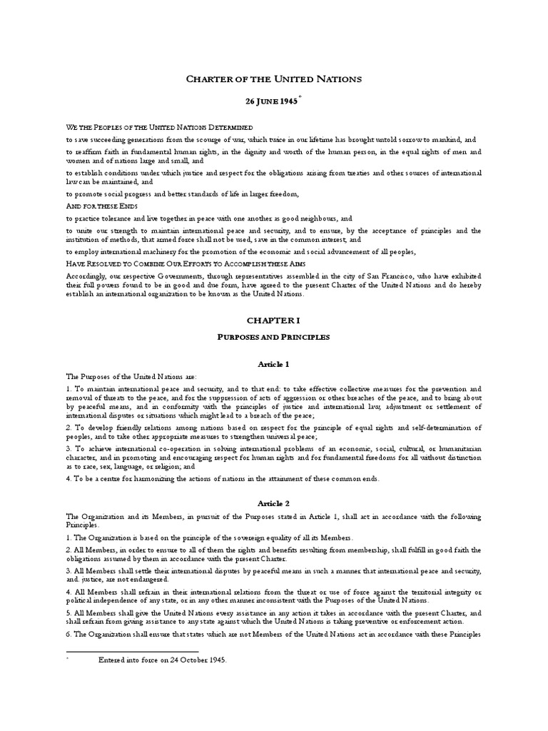 01 - Charter of The United Nations | PDF | United Nations General ...
