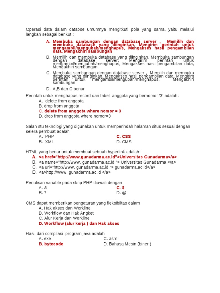 Soal Uas Pemrograman Web | PDF