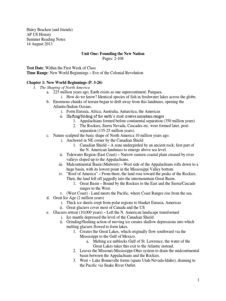 APUSH Chapter 1 Full Note Guide (Summer Reading) | PDF | Conquistador ...