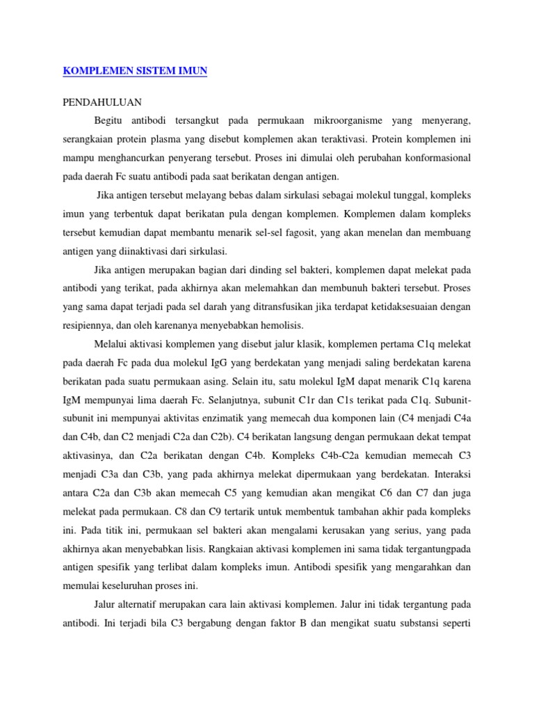 Komplemen Sistem Imun | PDF