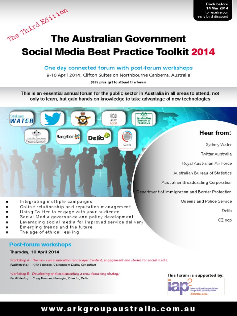 The Australian Government Social Media Best Practice Toolkit 2014 | PDF | Twitter | Social Media