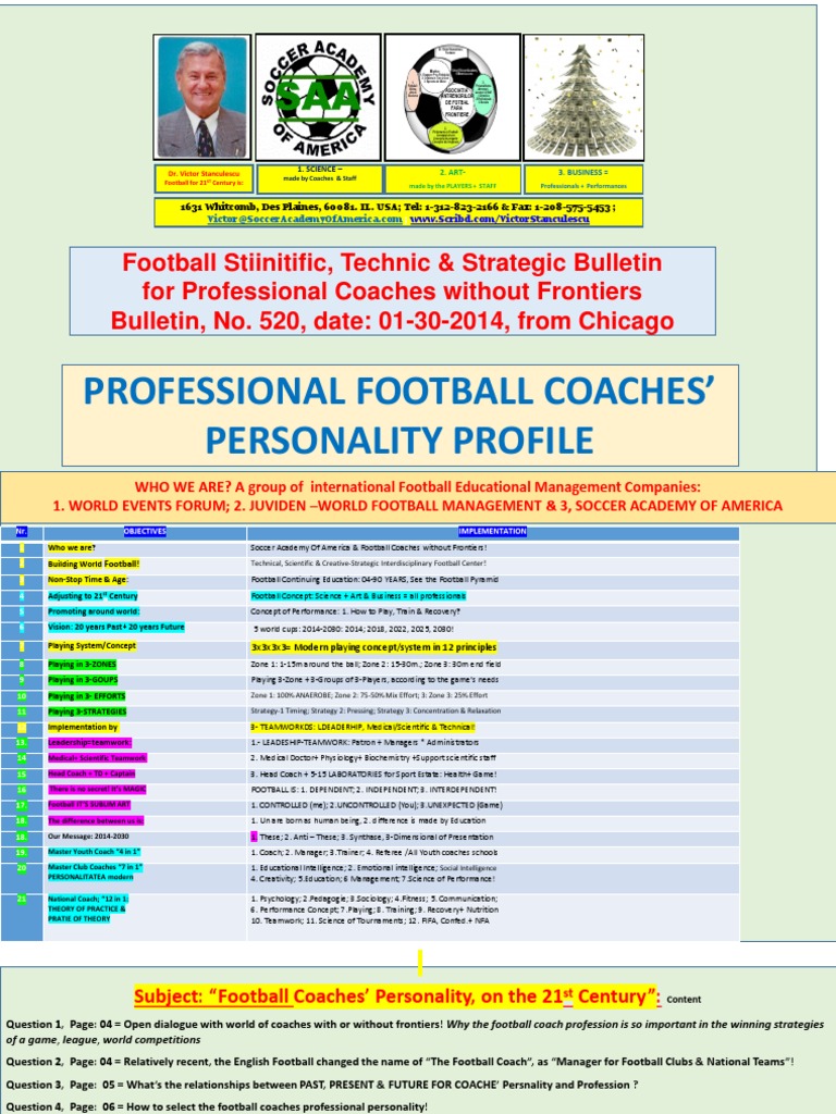 Professional Football Coaches' Personality Profile | PDF | Association ...
