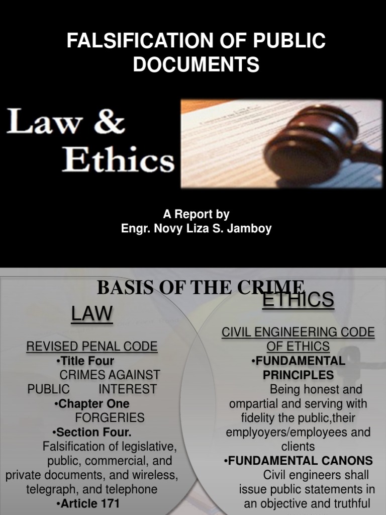 Falsification of Documents Case Study | Reasonable Doubt | Crimes