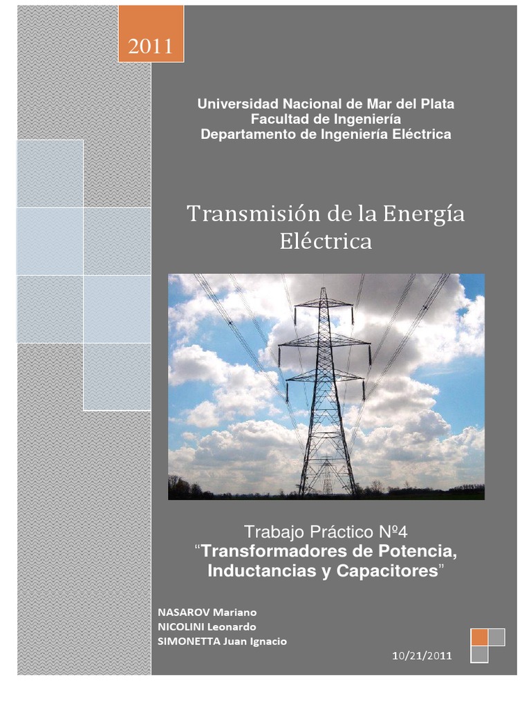 TP 4 (Transformadores de Potencia, Inductancias y Capacitores) | PDF ...