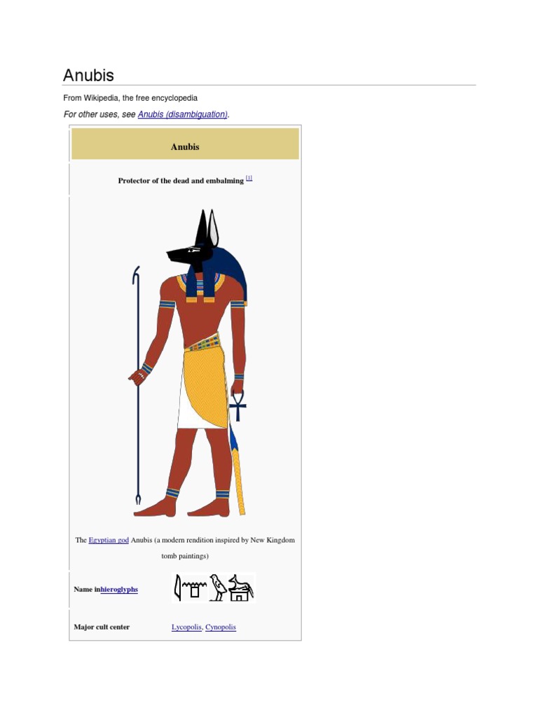Anubis | PDF | Ancient Egyptian Religion | Middle Eastern Mythology