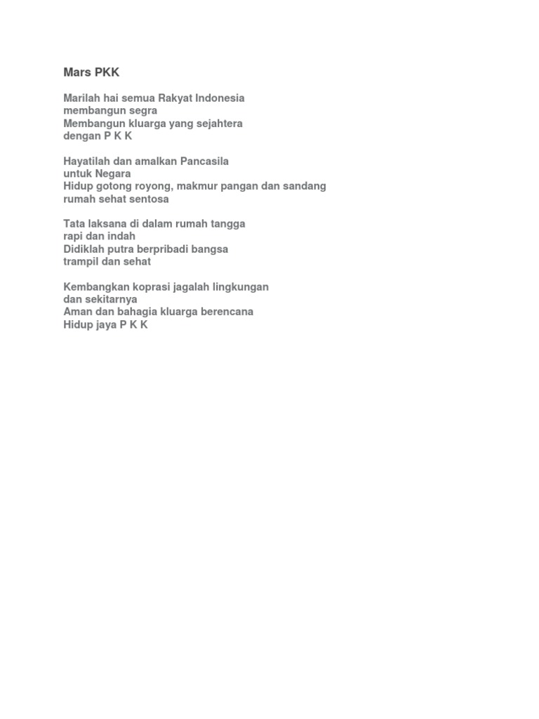 Lirik Mars PKK | PDF