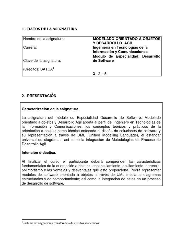 ITIC - Modelado Orientado A Objetos y Desarrollo Agil | PDF | Lenguaje de modelado unificado ...