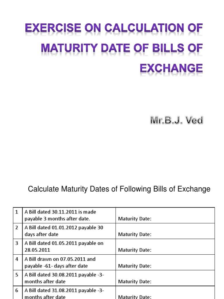 Calculation of Maturity Date | PDF
