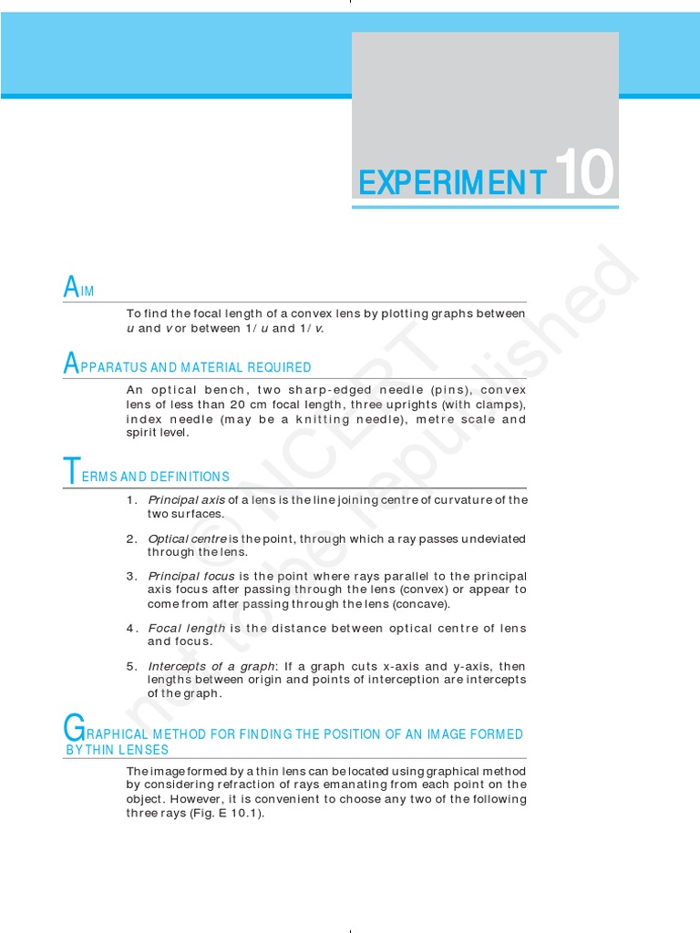 CBSE Physics Lab Manual Part 5 | PDF | Lens (Optics) | Optics