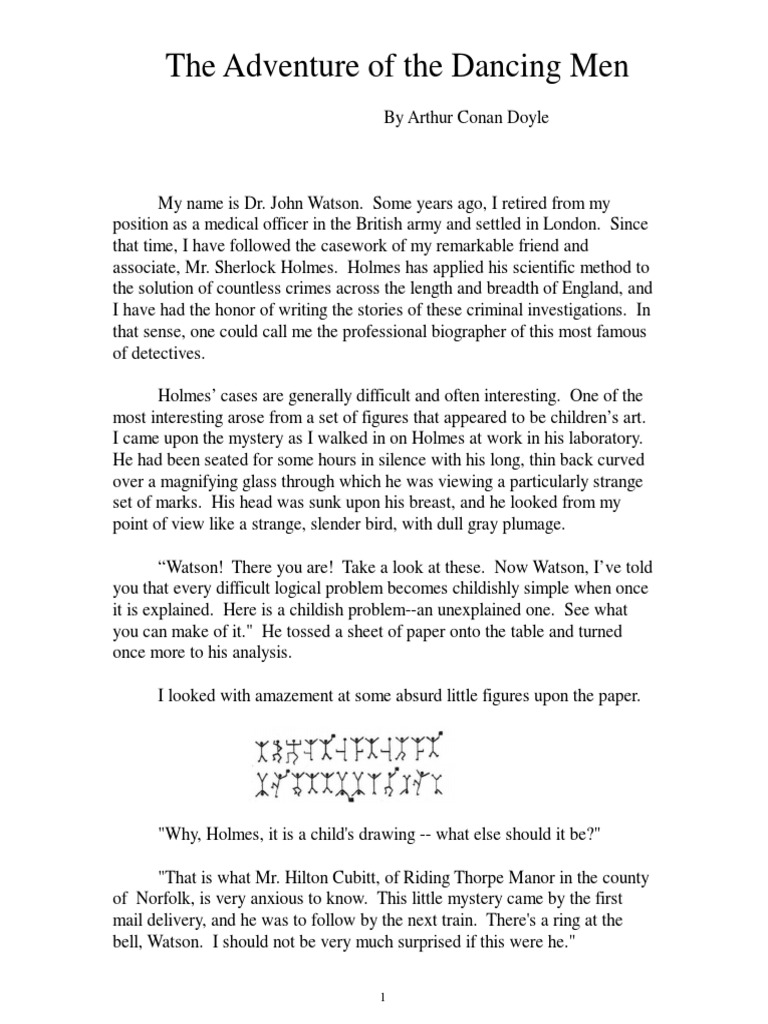 The Adventure of The Dancing Men | PDF | Sherlock Holmes | Police
