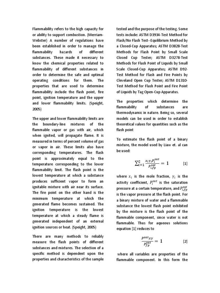flash point determination | Physical Chemistry | Thermodynamics