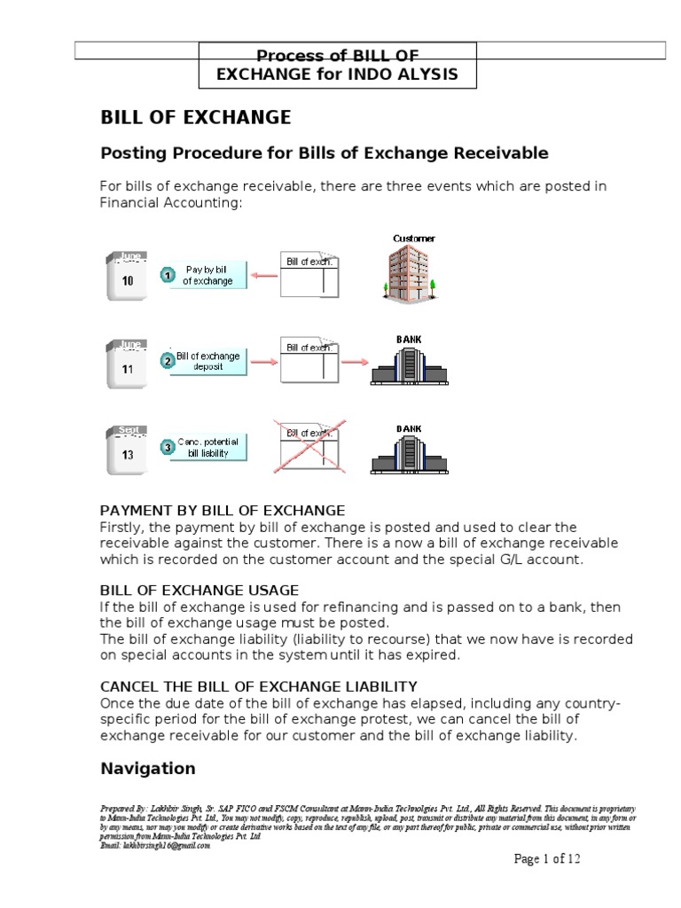 SAP Bill of Exchange Process | PDF