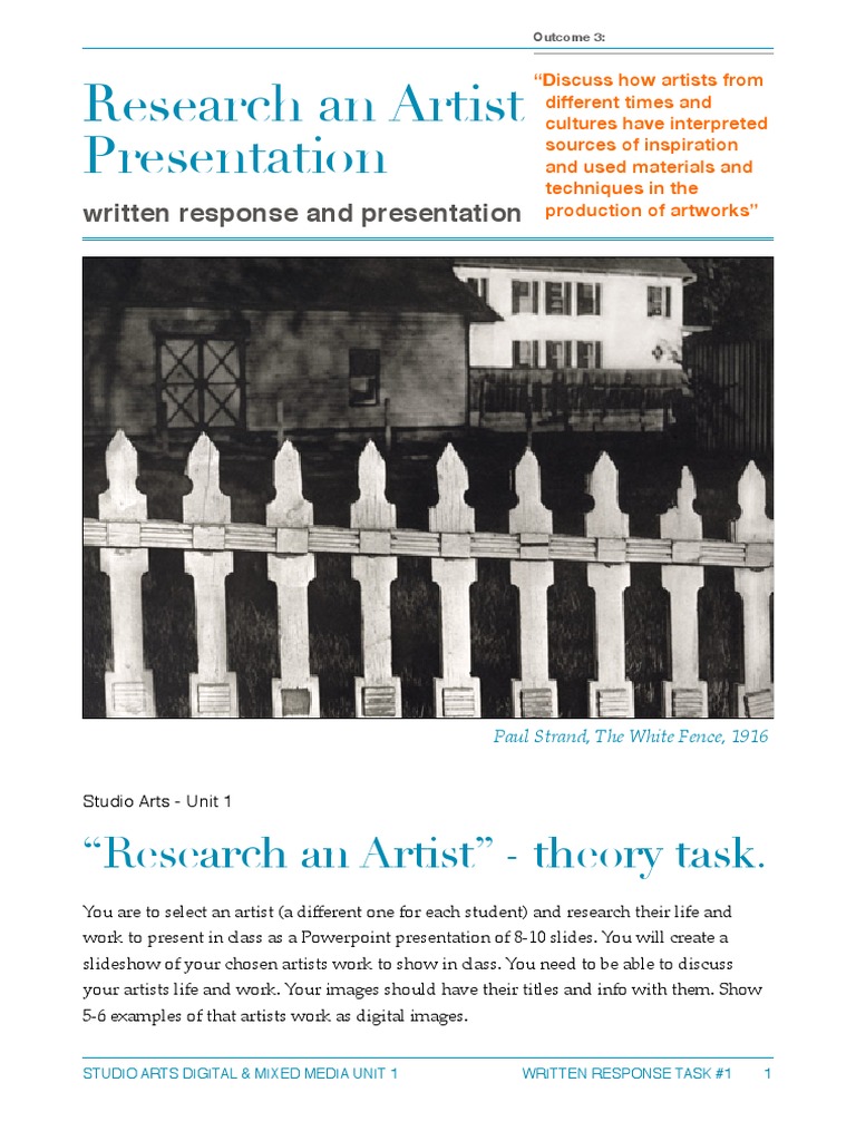 Research An Artist Task U1 PHOTO | PDF