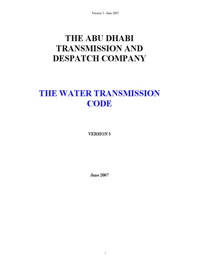 WaterTransmissionCode Revision030 (June2007) | PDF | Water | Computer ...