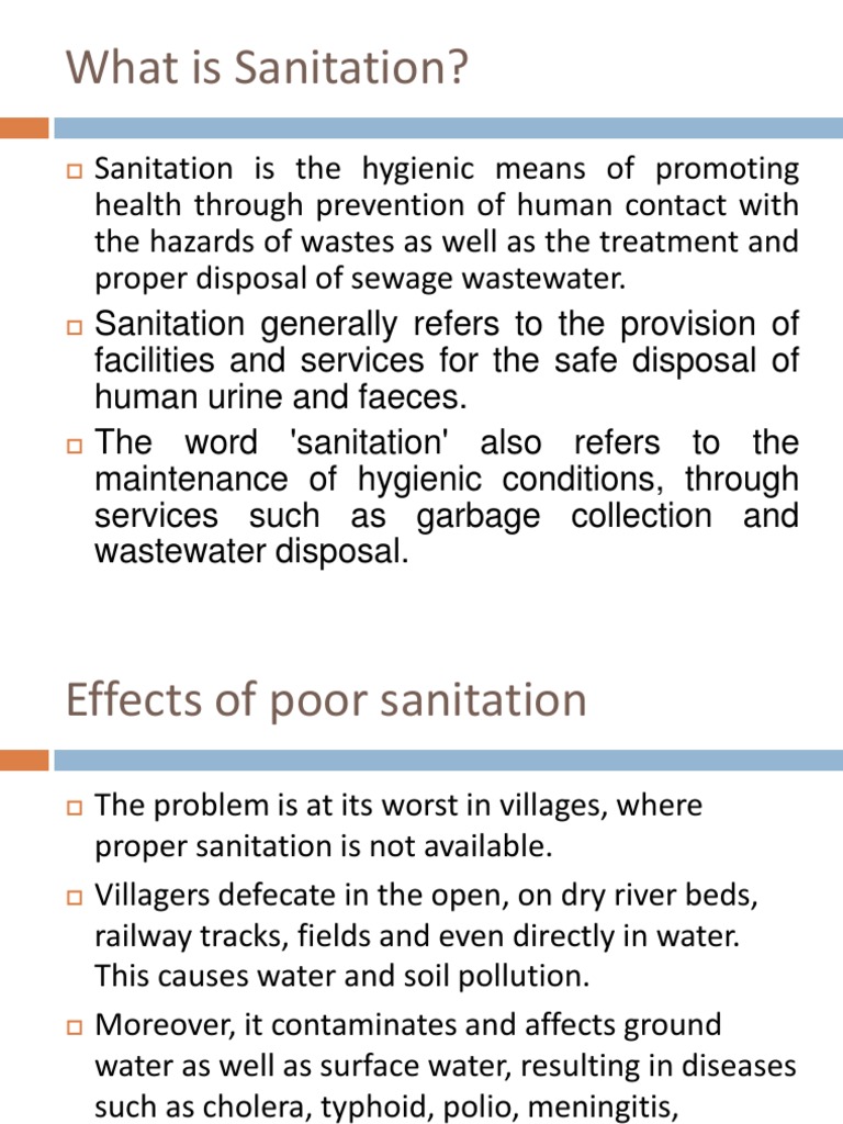 Concept of Sanitation | Sanitation | Hygiene
