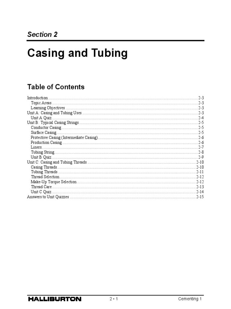 Casing and Tubing | PDF | Casing (Borehole) | Oil Well