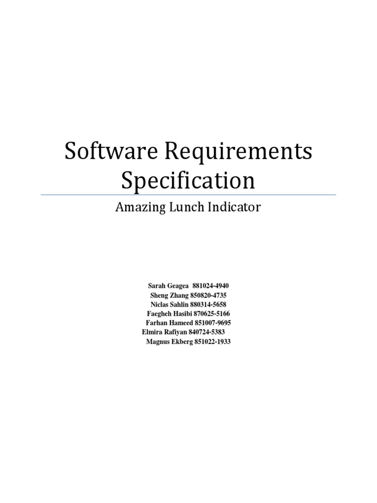 Srs Example 2010 Group2 | PDF | Databases | Mobile App