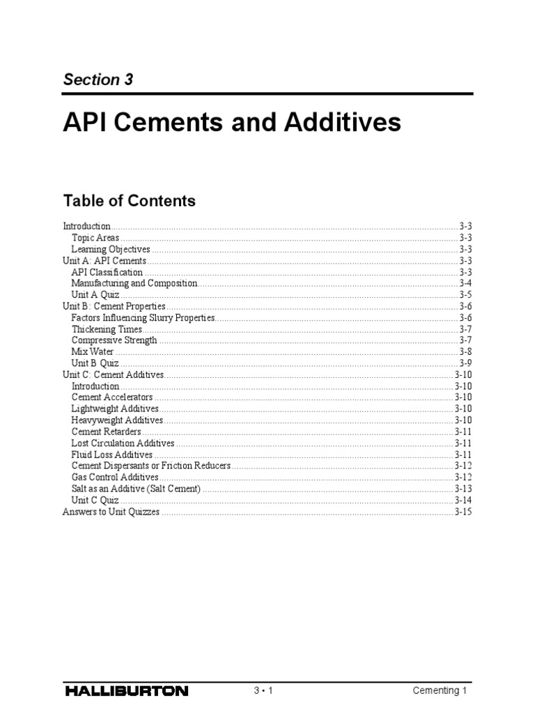 API Cements and Additives | PDF | Materials | Manmade Materials