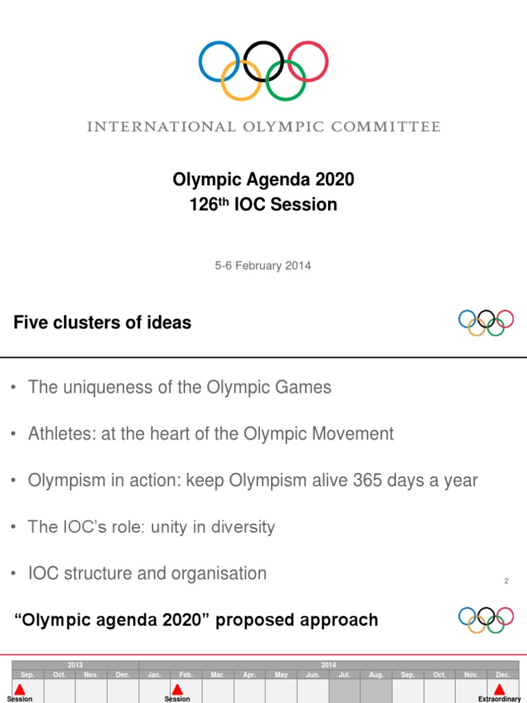 Olympic Agenda 2020 Overview | PDF | Olympic Games | Paralympic Games