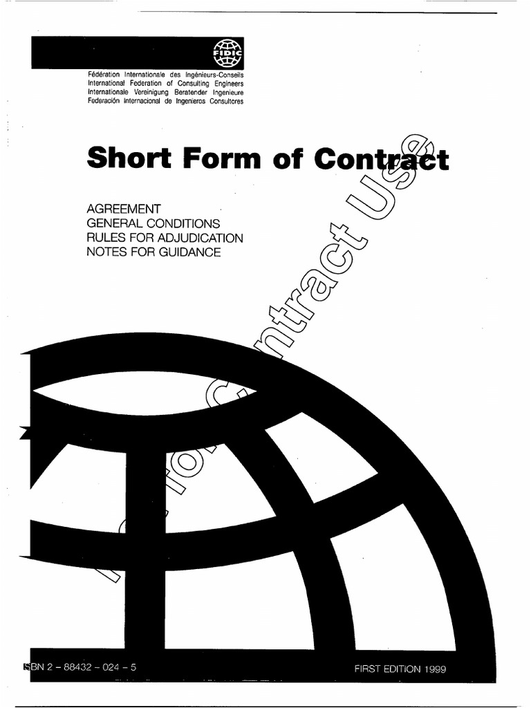 FIDIC Green Book | PDF