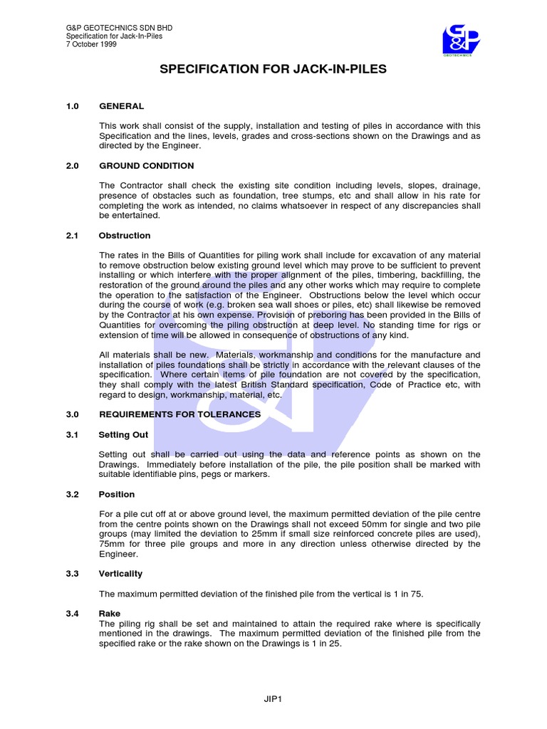 Jack in Pile | PDF | Deep Foundation | Prestressed Concrete
