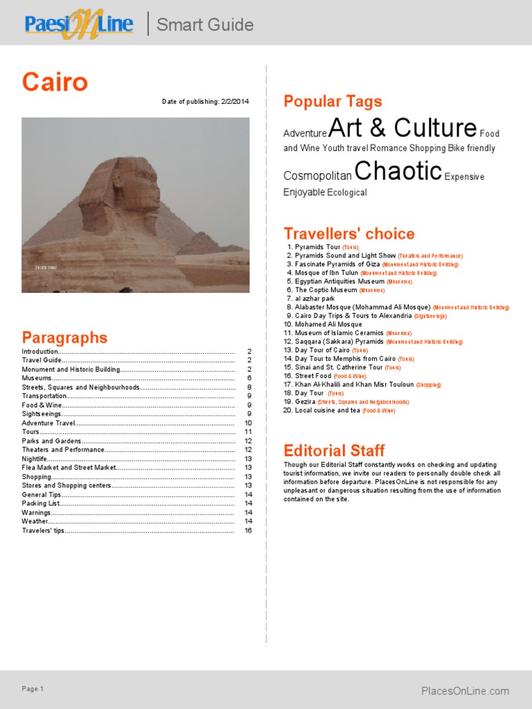 Cairo Travel Guide Overview | PDF | Egyptian Pyramids