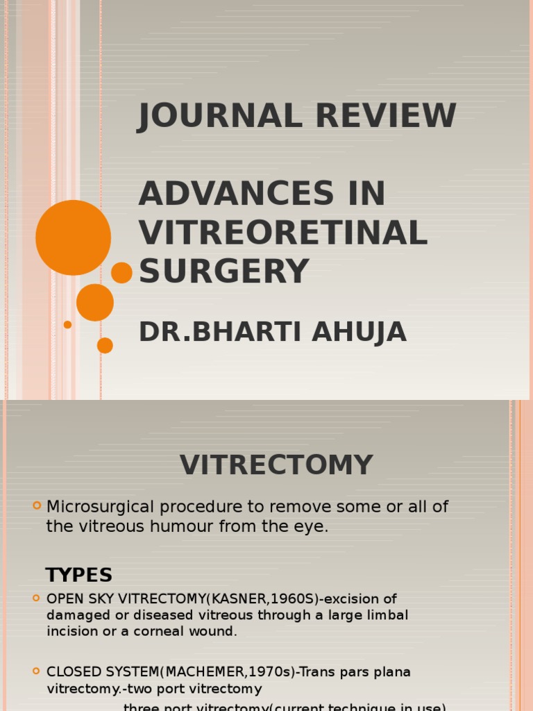 Advances in Vitreoretinal Surgery | PDF | Eye | Visual System