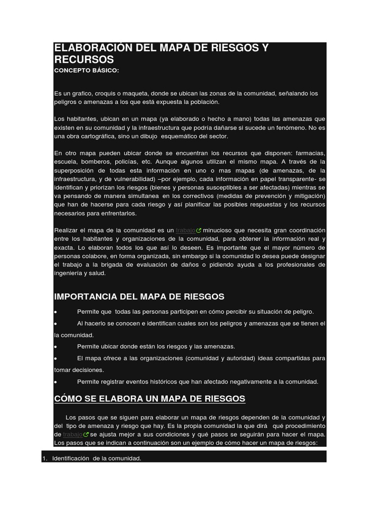 Mapa de Riesgos y Recursos Comunitarios | PDF | Mapa | Riesgo