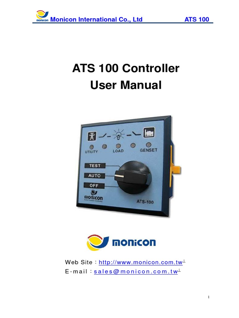 Monicon ATS 100 User Manual | PDF | Switch | Power Supply