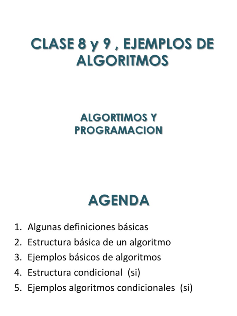 09-Ejemplos Basicos Algoritmos - Algoritmos y Programacion | PDF ...
