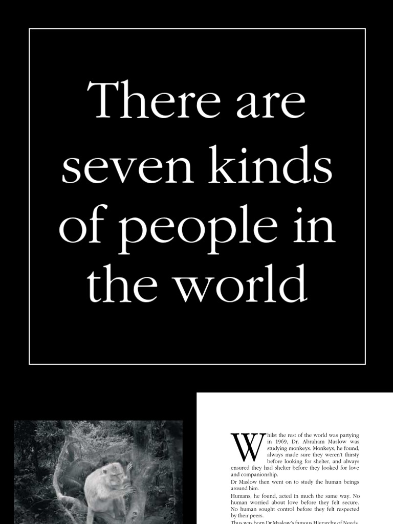 There Are Seven Kinds of People in The World | PDF | Motivation ...