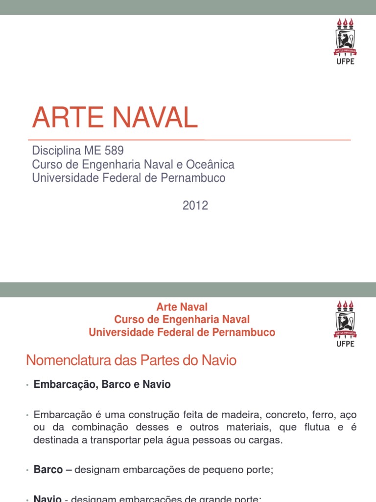 Arte Naval - Parte 1 | PDF | Casco (embarcação) | Navios