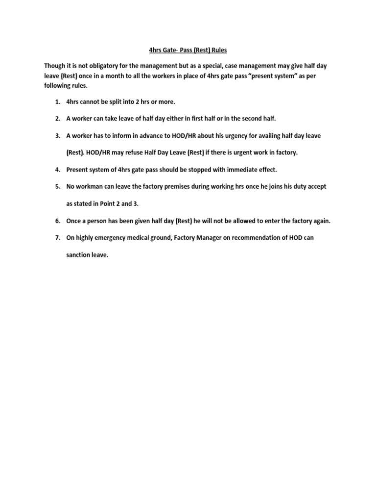 Gate - Pass (Rest) RulesGate - Pass (Rest) Rules | PDF