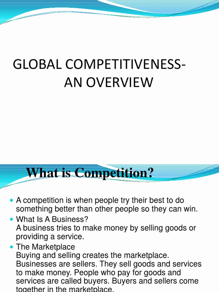 Global Competitiveness | PDF | Competitiveness | Market (Economics)