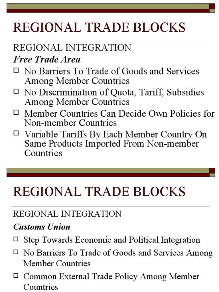 Overview of Regional Trade Blocs | PDF | European Union | North ...