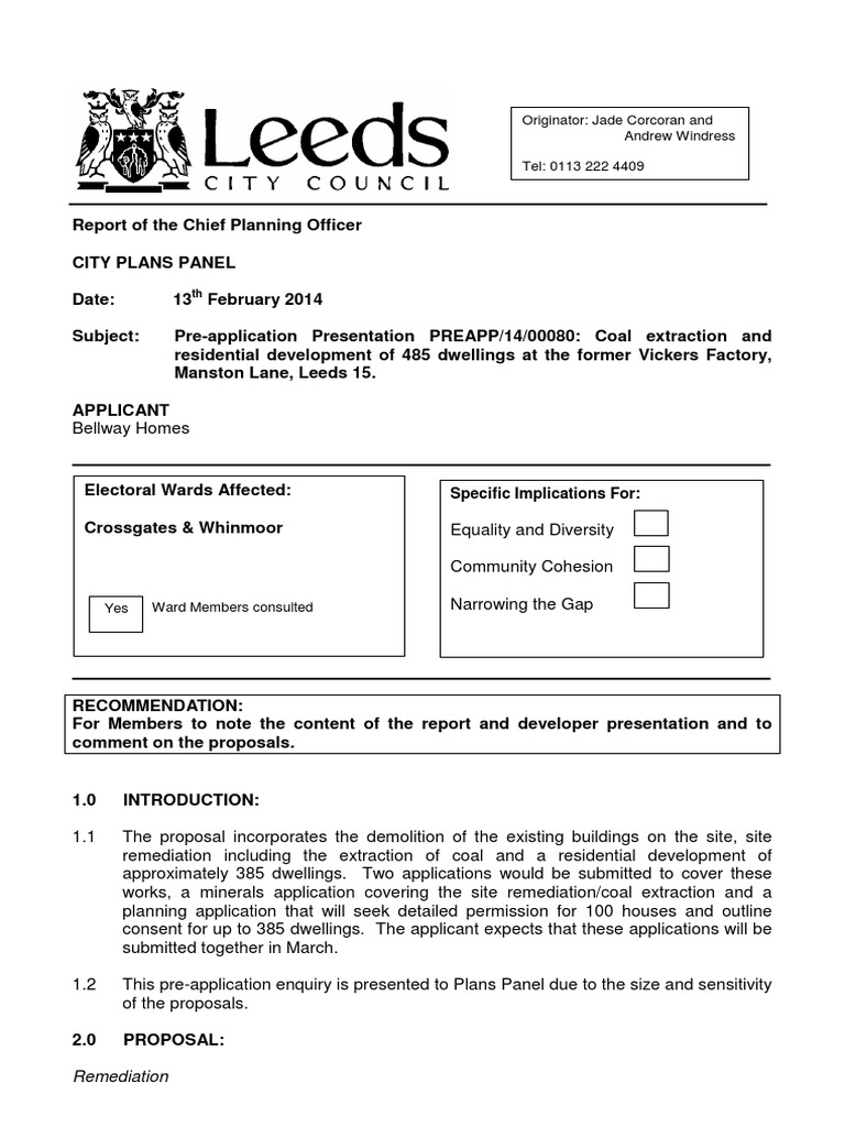 Vickers - Phase 2 - Barnbow - Manston Lane Crossgates LS15 - Pre ...