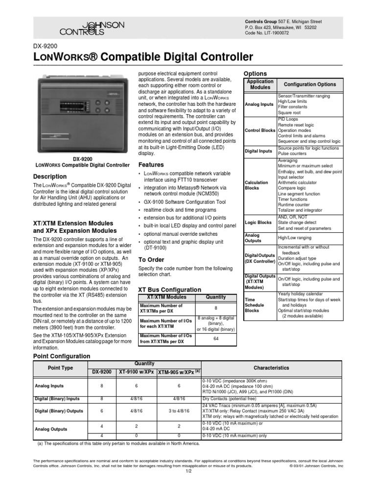 Lonworks® Compatible Digital Controller | PDF | Control Theory | Relay