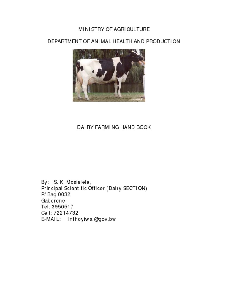 Dairy Farming Handbook | PDF