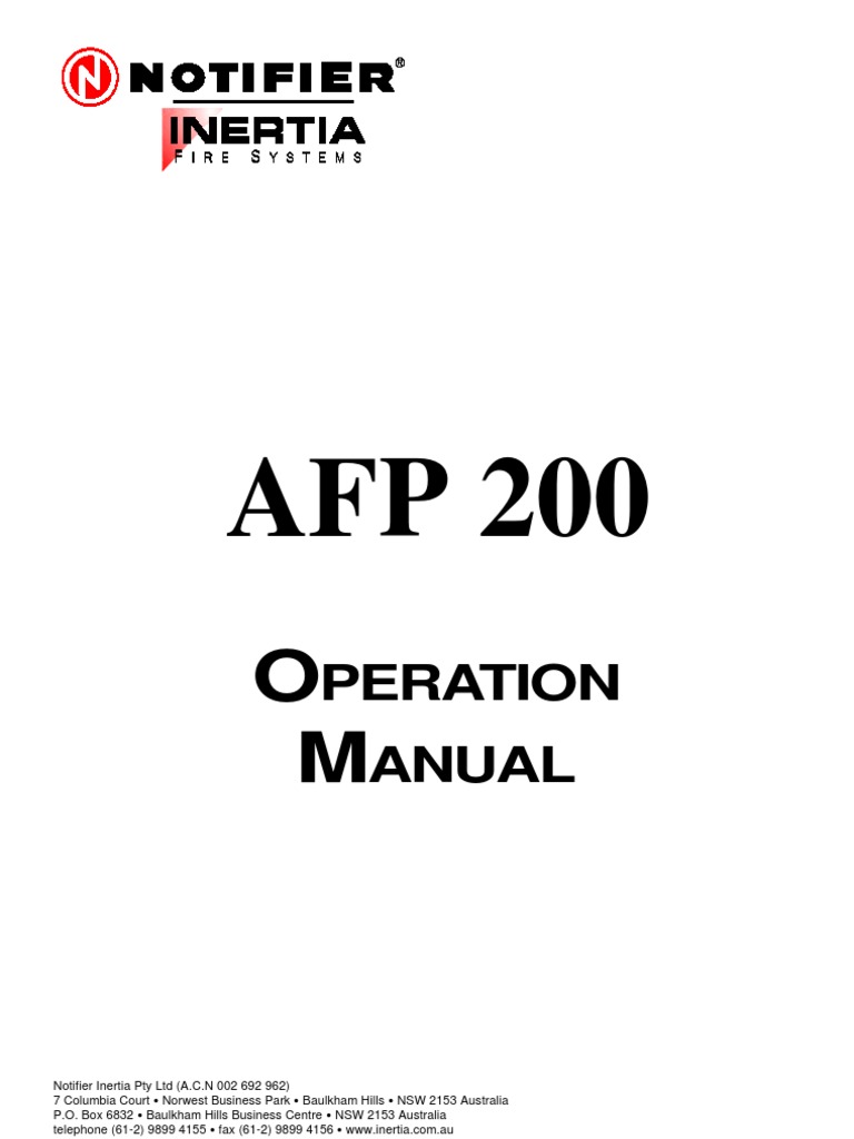 AFP-200 Fire Panel Guide | PDF | Office Equipment | Manufactured Goods