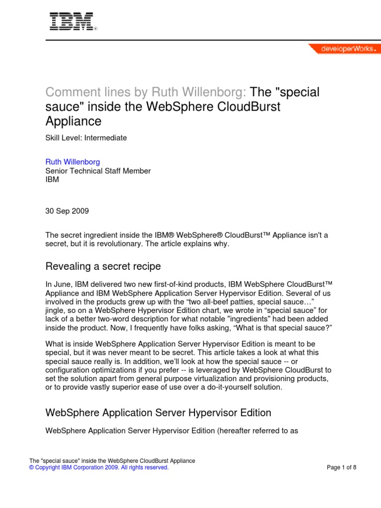 Special Sauce Inside WebSphere Cloudburst | PDF | Cloud Computing | Java Virtual Machine