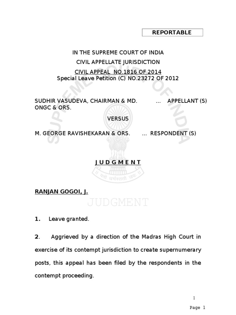 Madras HC contempt | Contempt Of Court | Appeal