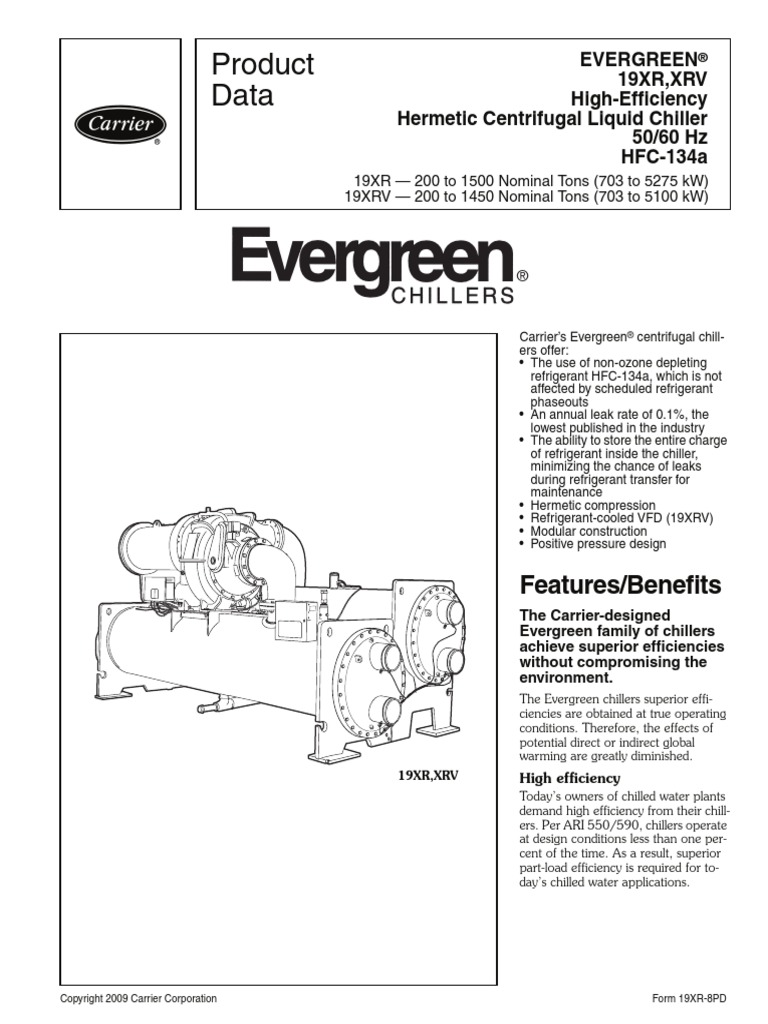 Chiller 19xr | PDF | Refrigeration | Heat Exchanger