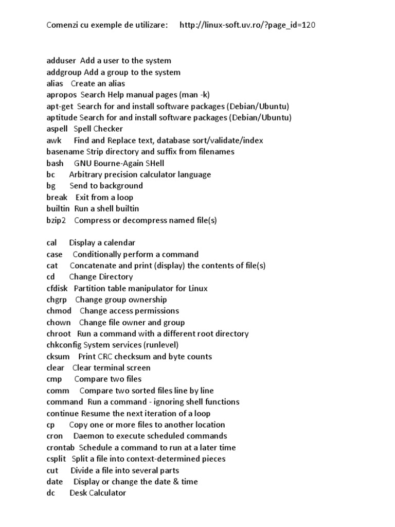 Comenzi in Linux | PDF | File System | Computer File