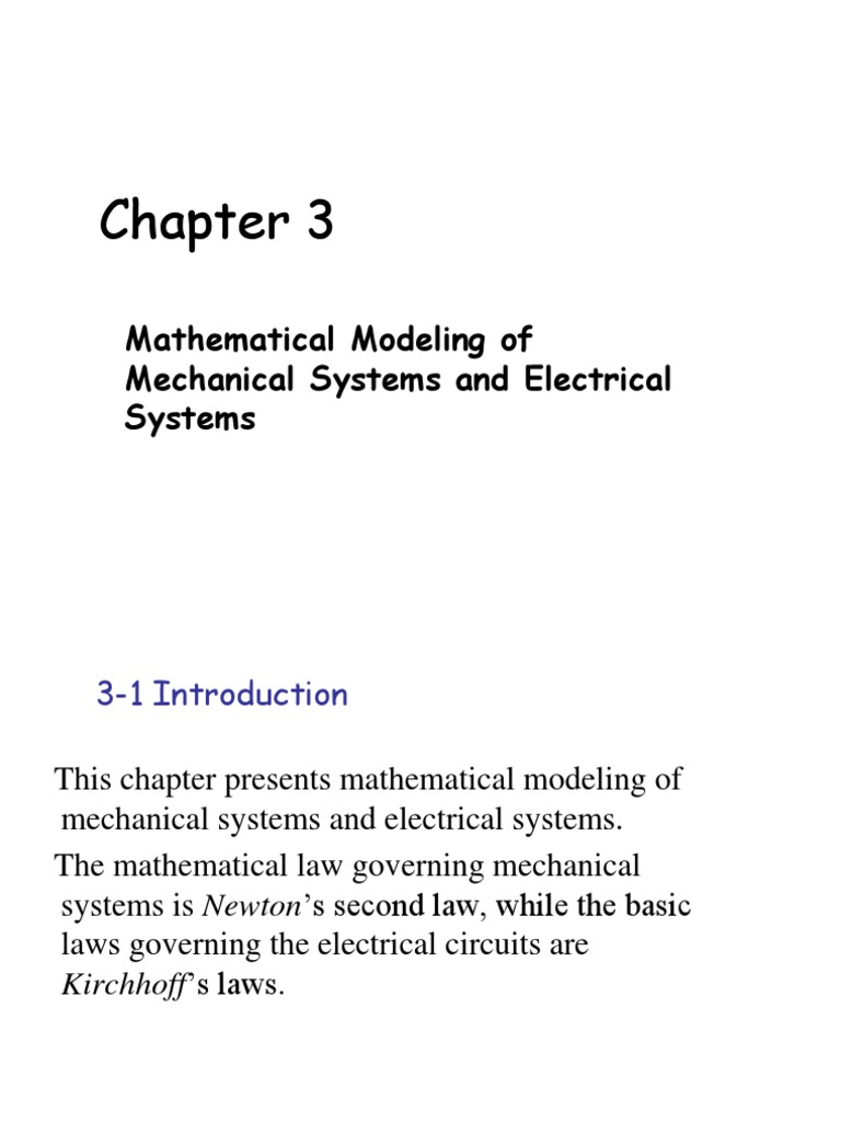 Mathematical Modeling of Mechanical Systems and Electrical Systems ...