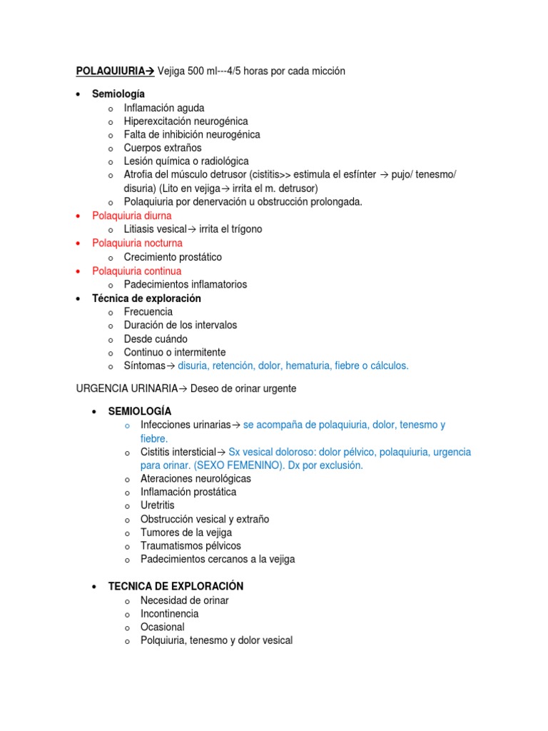Trastornos Urinarios: Causas y Diagnóstico | PDF | Vejiga urinaria ...