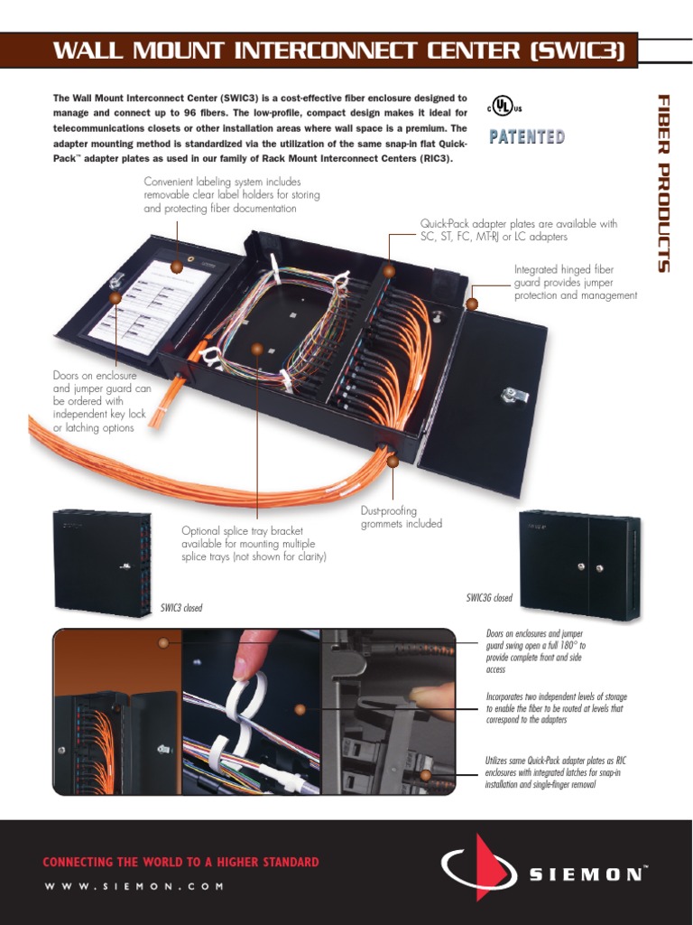 Siemon Wall Mount Interconnect Unit Swic3 Spec Sheet | PDF | Equipment ...