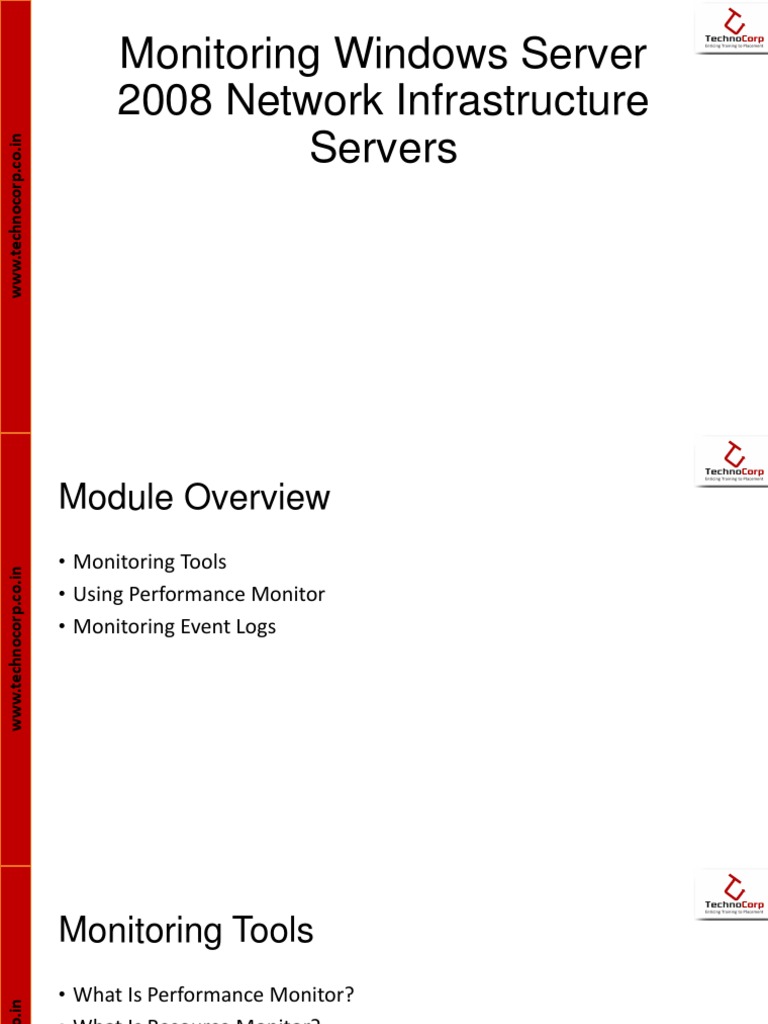 14 Monitoring Windows Server 2008 | PDF | Server (Computing) | Active ...