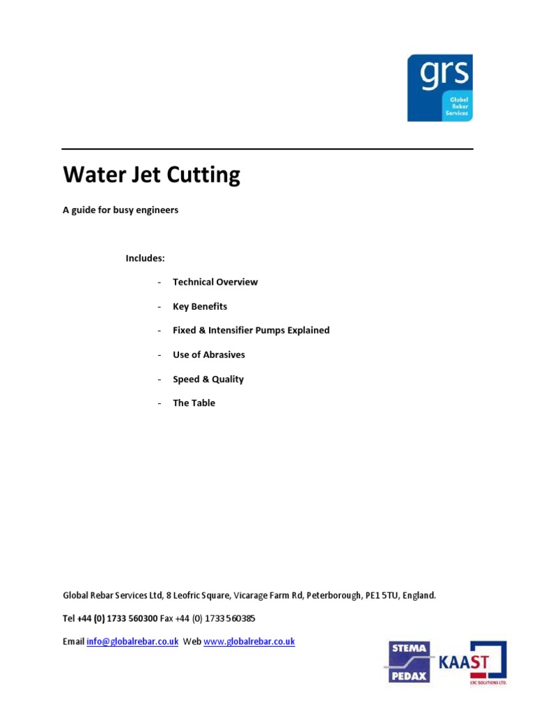 Free Water Jet Cutting Guide | PDF | Jet Engine | Nozzle