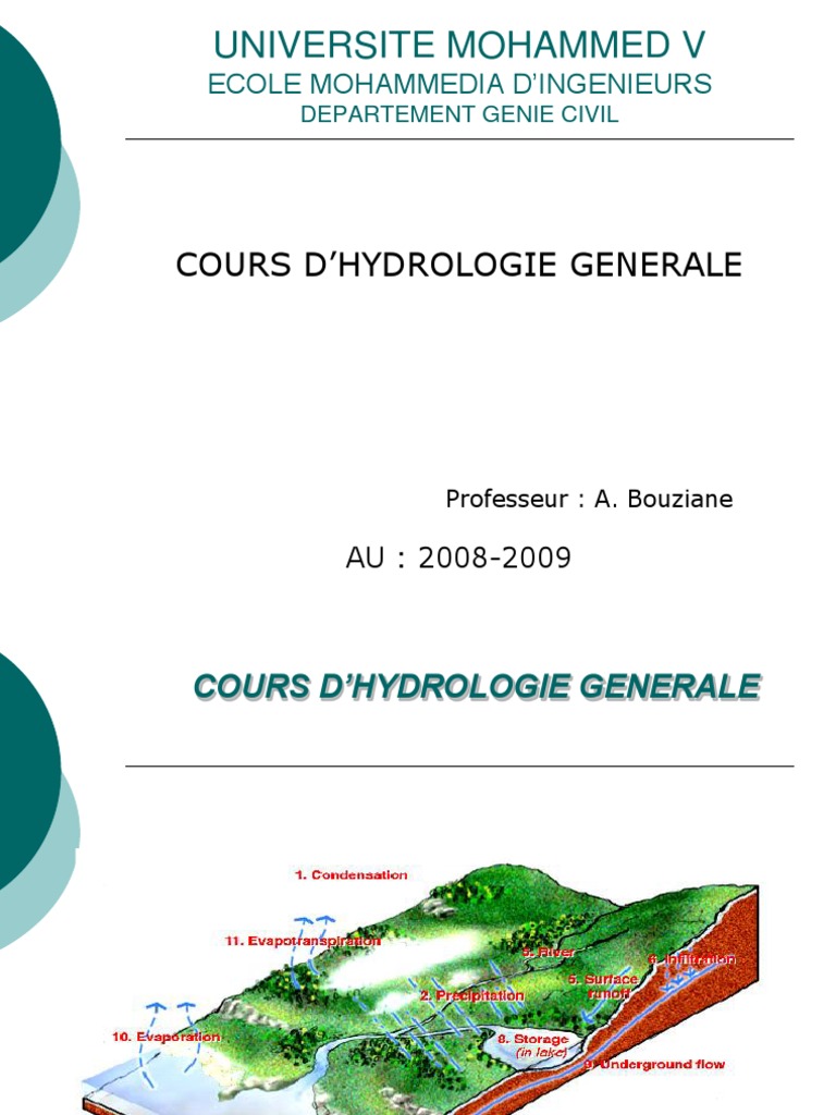 Cours d'Hydrologie Générale - EMI | PDF | Atmosphère de la Terre | Pression atmosphérique